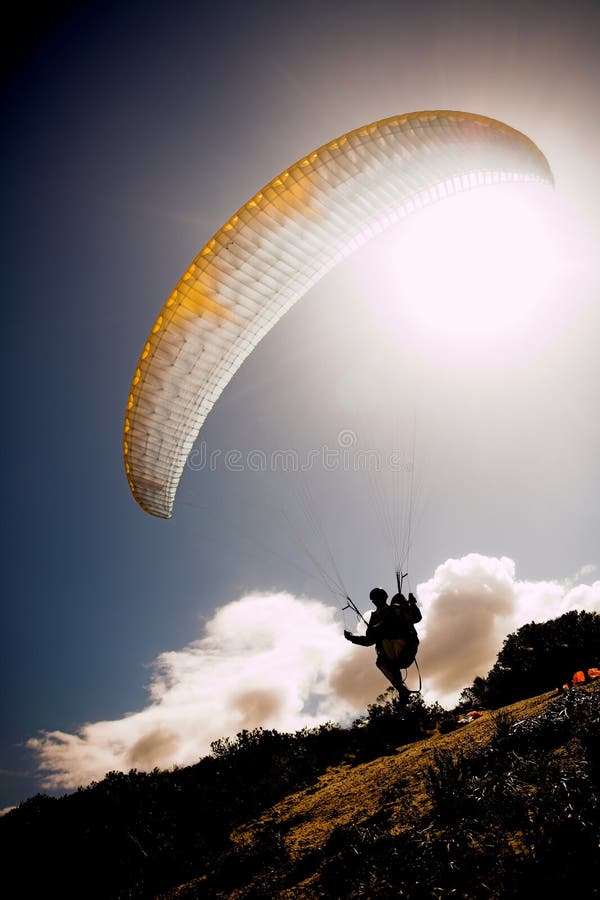 Motor paragliding stock image. Image of parachute, aero - 19111035