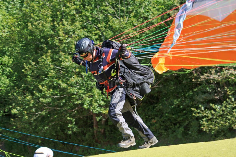 Paraglider launching stock image. Image of paragliding - 74564865
