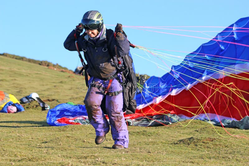Paraglider launching stock image. Image of starting, flier - 88808253