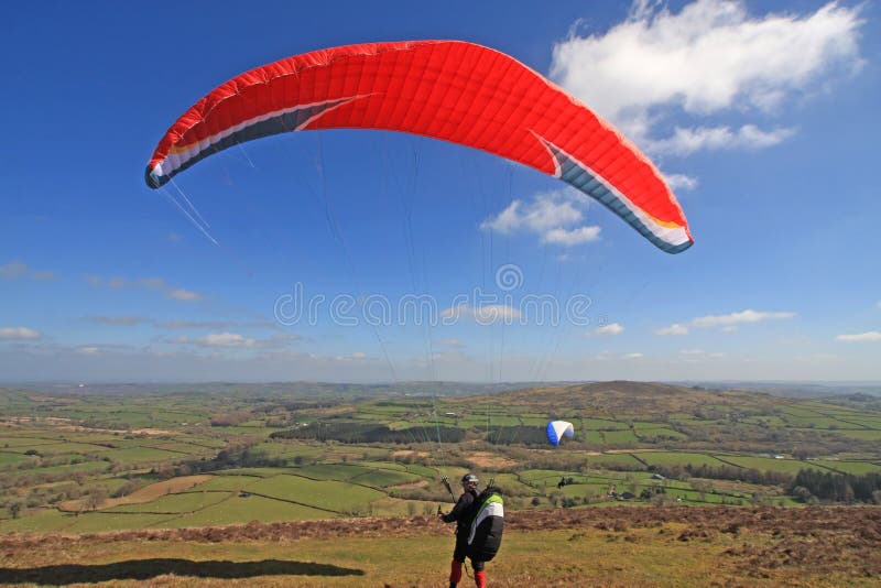 Paraglider launching wing stock image. Image of hill - 79003089