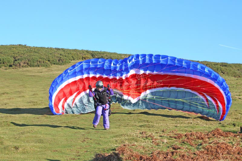 Paraglider launching wing stock image. Image of transport - 33605937