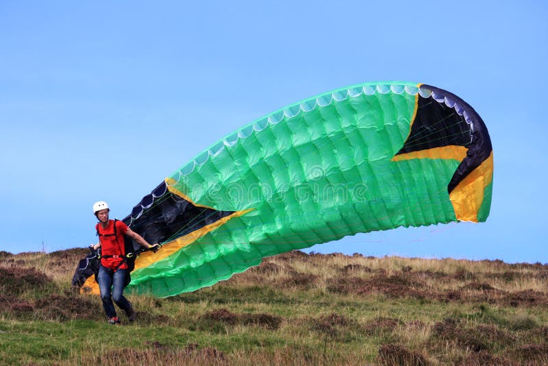 Paraglider launching wing stock image. Image of sport - 33605937