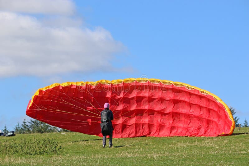 Paraglider launching wing stock image. Image of paragliding - 128277403