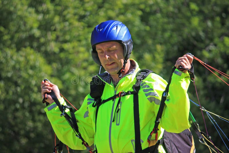 Paraglider launching wing stock image. Image of paragliding - 70379339