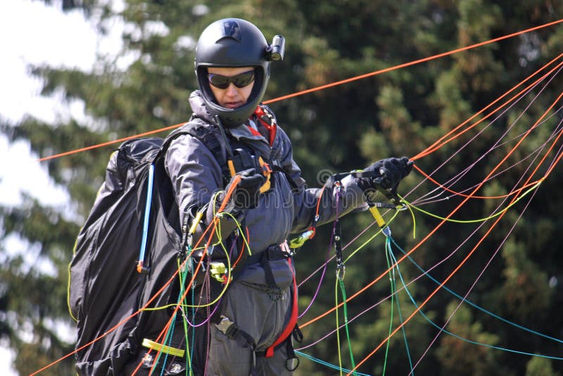 Paraglider launching wing stock image. Image of brecon - 52206729