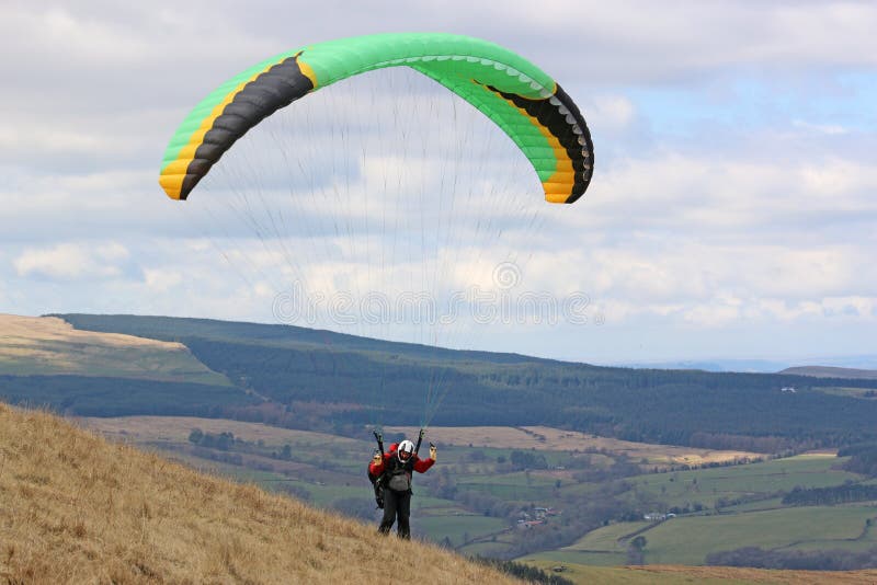 Paraglider launching wing stock photo. Image of launch - 82843788