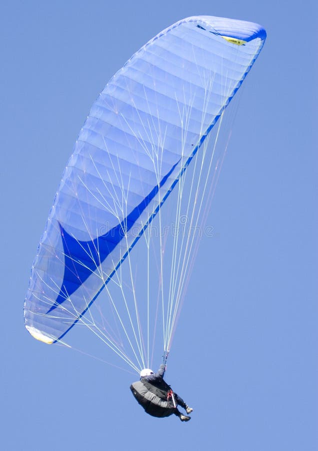 Paraglider on Bright Blue Sky Stock Photo - Image of parachute, cells ...