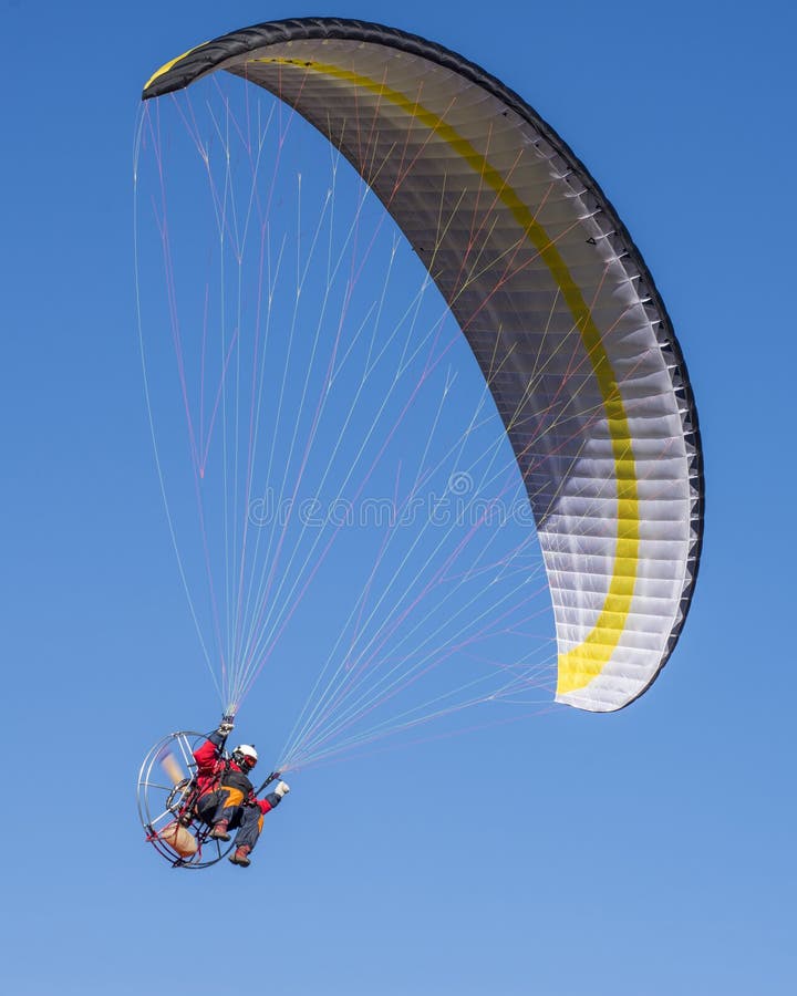 Paraglider Motor in the Blue Sky Stock Photo - Image of clouds, america ...