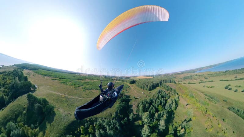 A Person is Flying the Parawing in a Top View Stock Footage - Video of ...