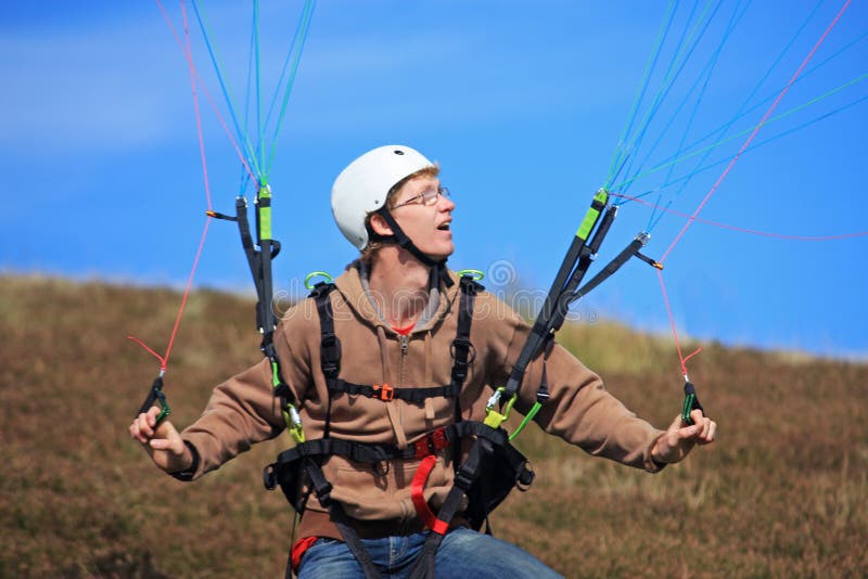 Paraglider stock image. Image of launch, blue, wing, paraglide - 38934247