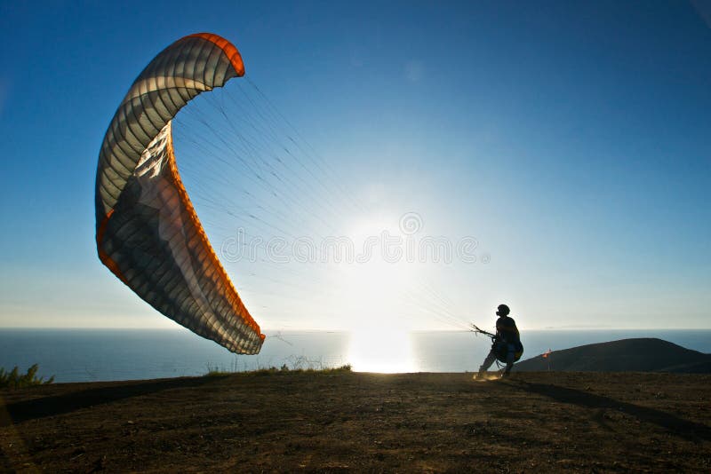 Paraglider Preps to Launch stock photo. Image of travel - 22828502