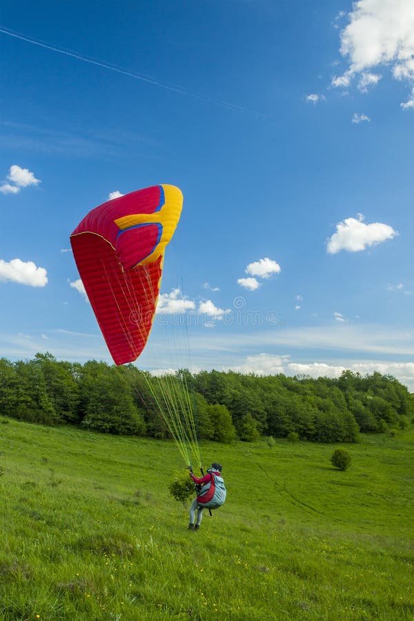 Paraglider about To Take Off Stock Photo - Image of recreation, extreme ...