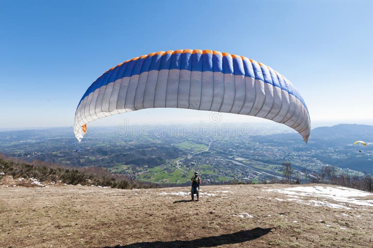 Paraglider take-off stock image. Image of activity, landscape - 38933981