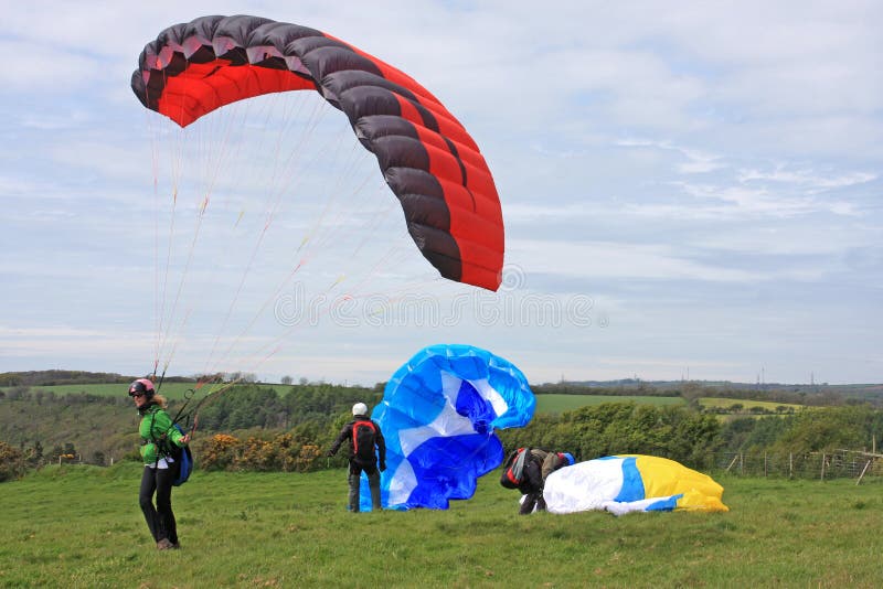 Paragliders launching stock photo. Image of sport, flying - 87717370