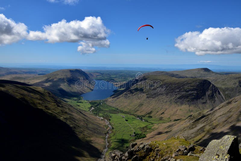 Paragliders over Kirk Fell stock photo. Image of haycock - 151097830