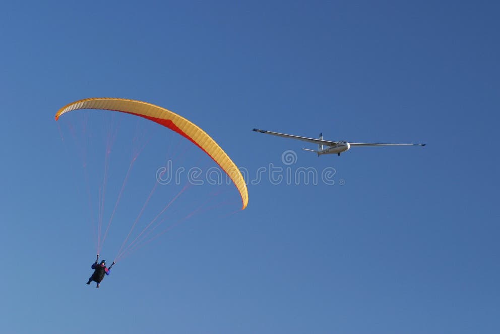 Paragliding stock photo. Image of soaring, yellow, sport - 1521214