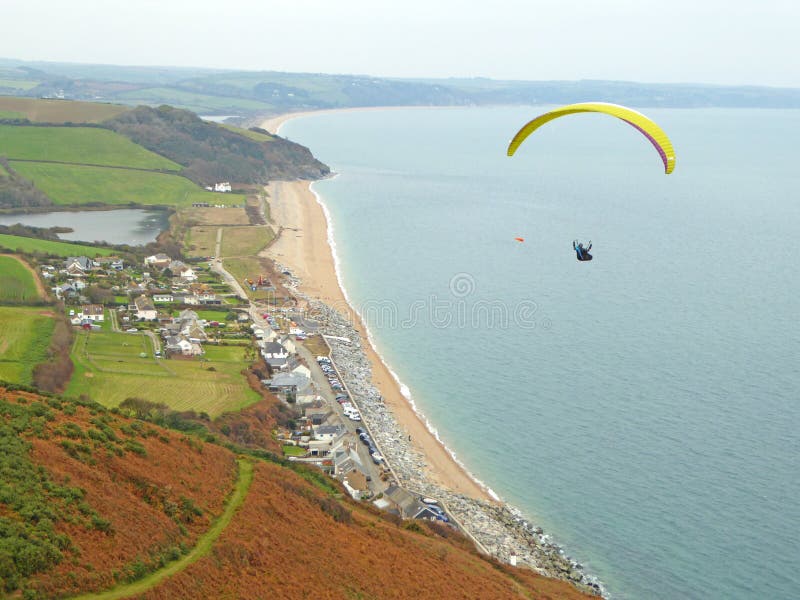 Paragliding Above Beesands Beach, Devon Stock Photo - Image of vacation ...