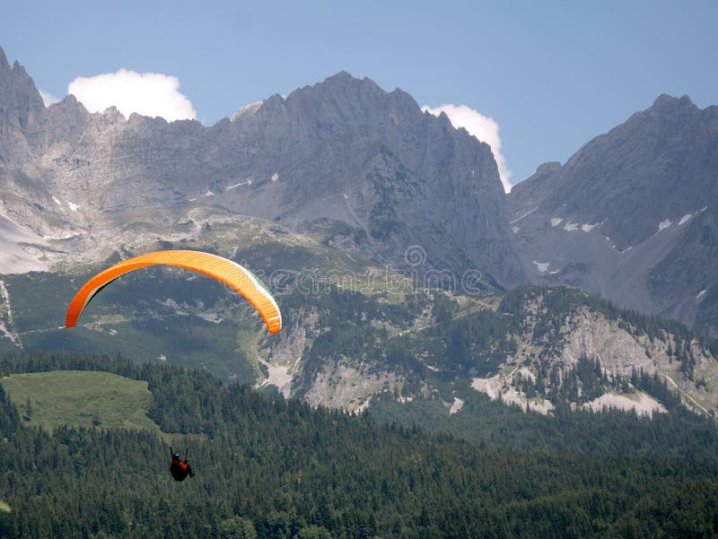Paragliding in the alps stock photo. Image of forest, mountains - 2680202