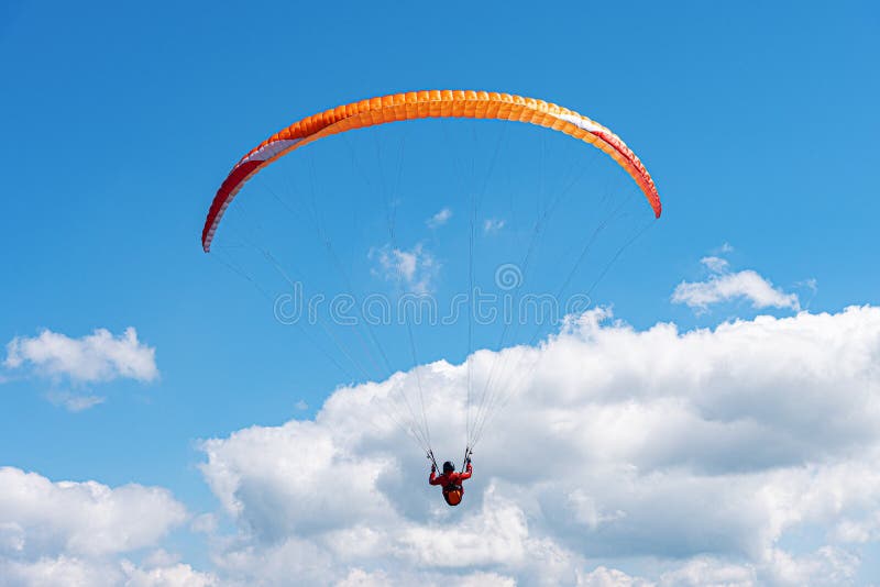 Paragliding on the Background of the Skys. Stock Image - Image of ...
