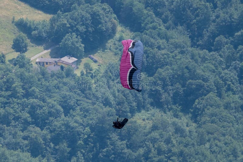 Paragliding Flight Problem, Crash, Negative Spin, Stall. Stock Photo ...