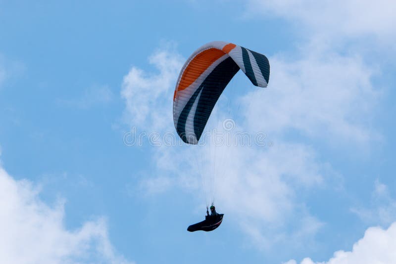 Paragliding Flying with Parachutes in the Clouds Editorial Stock Image ...