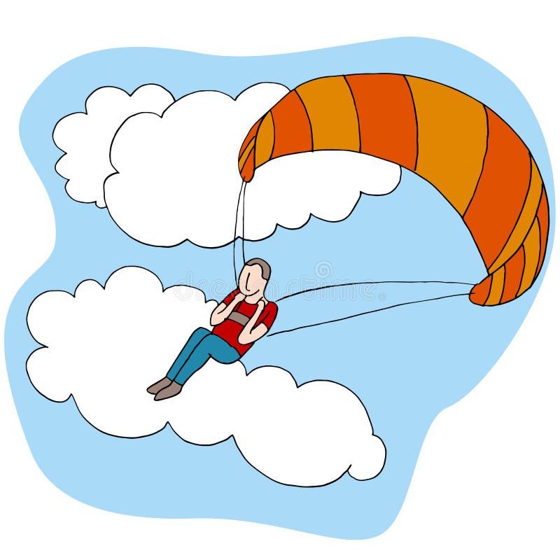 Paragliding Man stock vector. Illustration of suspended - 40202523