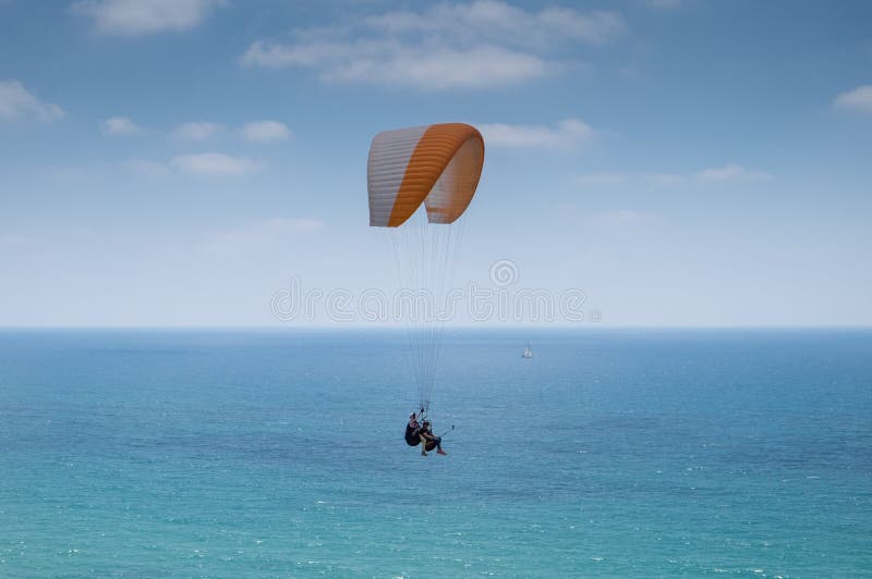 Paragliding Over Praa Sands Cornish Coast Editorial Stock Photo - Image ...