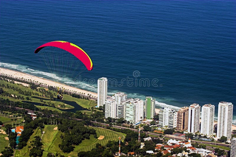 Paragliding in Rio De Janeiro Stock Photo - Image of paraglide, flight ...