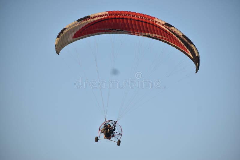 Paragliding Sky Flying Machine Stock Image - Image of adventure, wing ...