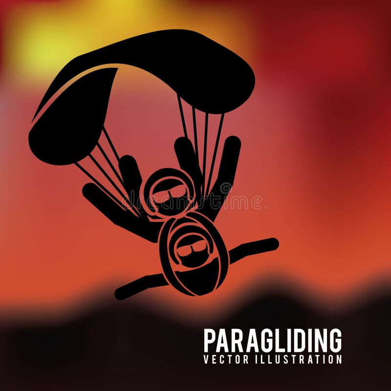 Paragliding stock vector. Illustration of hobby, adventure - 44714579