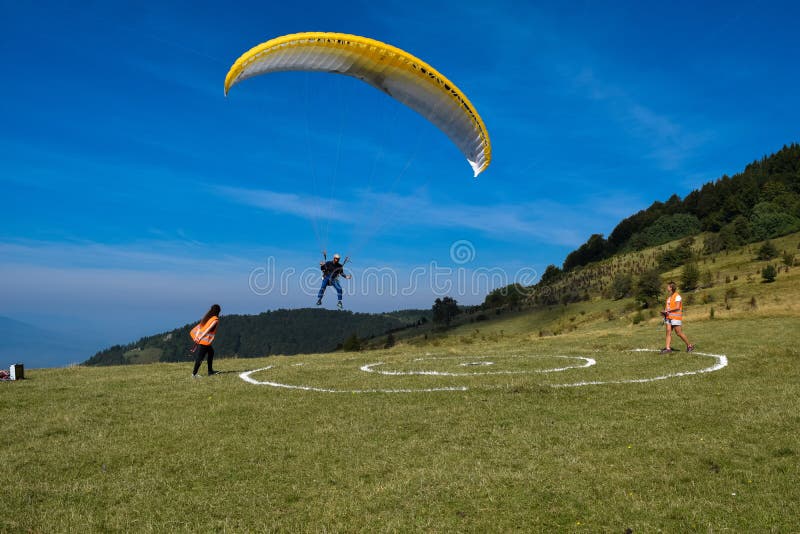 Paragliding Sport with Nice Landscapes Editorial Photography - Image of ...