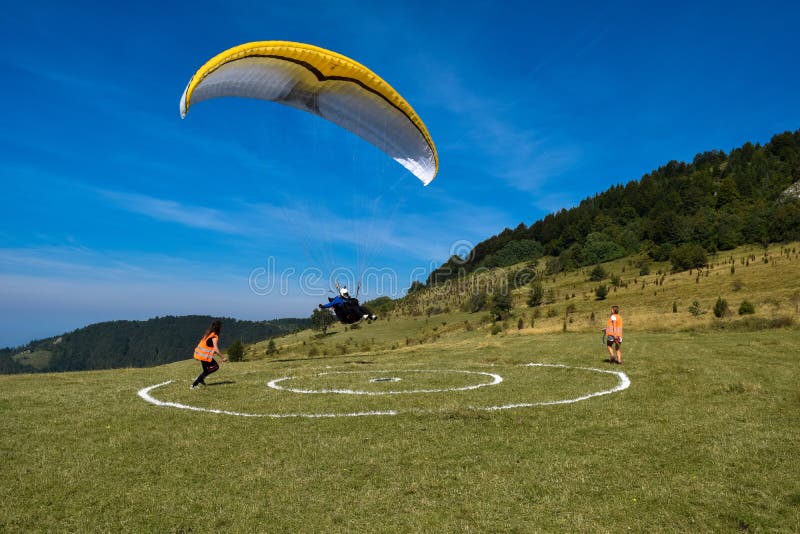 Paragliding Sport with Nice Landscapes Editorial Stock Photo - Image of ...