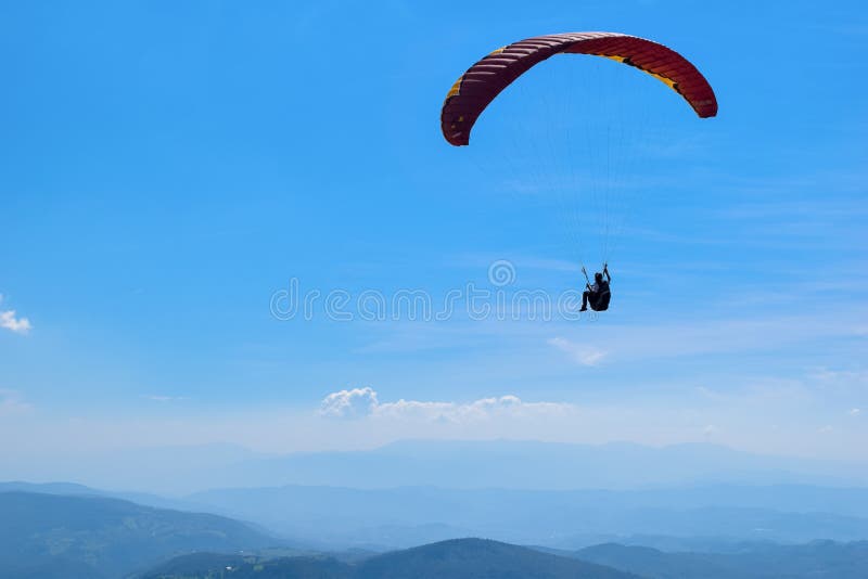 Paragliding Sport with Nice Landscapes Editorial Photography - Image of ...