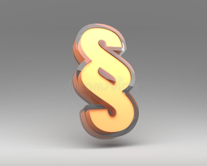 Paragraph Concept. Section Sign with Glass Outline. 3D Render Stock ...