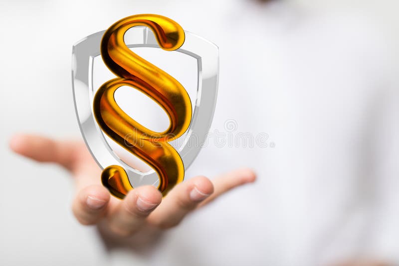 A Paragraph Law Sign Digital in Hand Stock Image - Image of ...