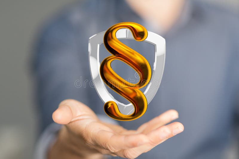 A Paragraph Law Sign Digital in Hand Stock Image - Image of attorney ...