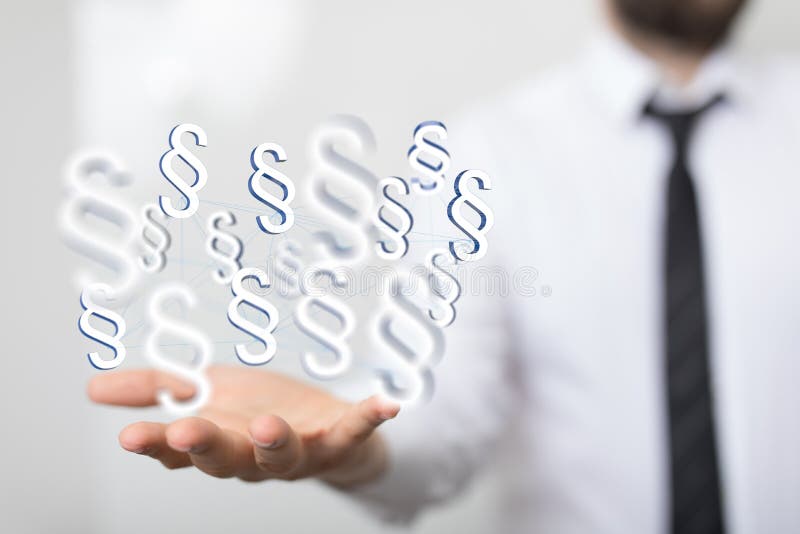 A Paragraph Law Sign Digital in Hand Stock Photo - Image of attorney ...