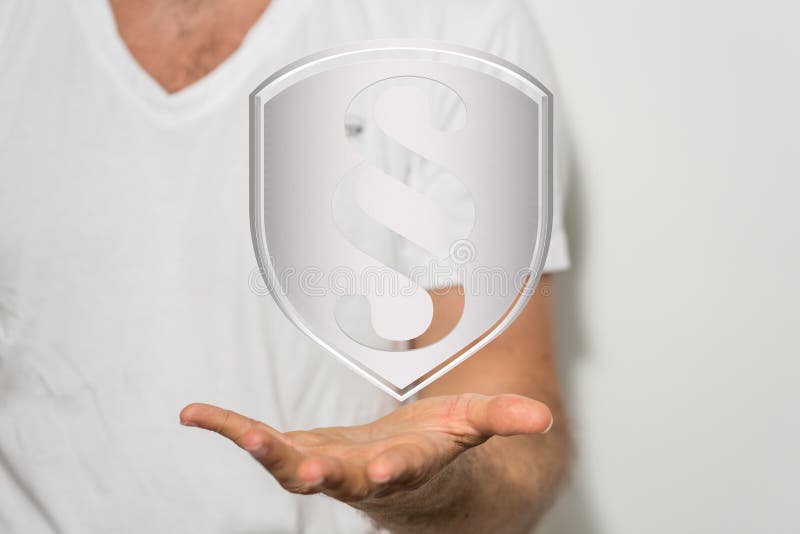 A Paragraph Law Sign Digital in Hand Stock Image - Image of hologram ...