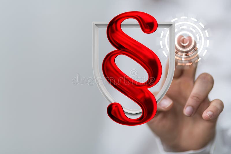 A Paragraph Law Sign Digital in Hand Stock Image - Image of banner ...