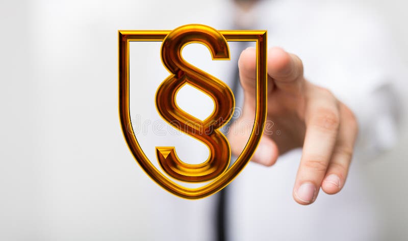 A Paragraph Law Sign Digital in Hand Stock Image - Image of right ...