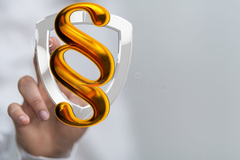 A Paragraph Law Sign Digital in Hand Stock Image - Image of claim ...