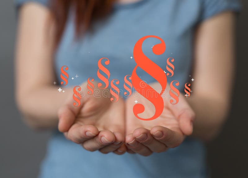 A Paragraph Law Sign Digital in Hand Stock Image - Image of ...