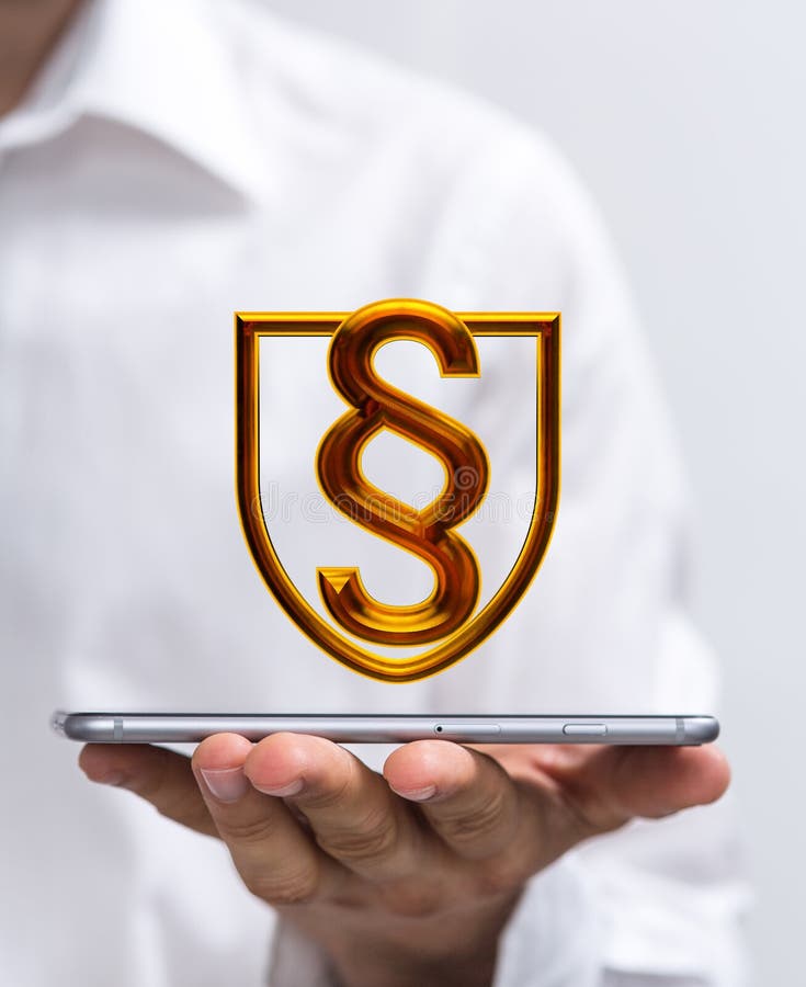 A Paragraph Law Sign Digital in Hand Stock Image - Image of civil ...