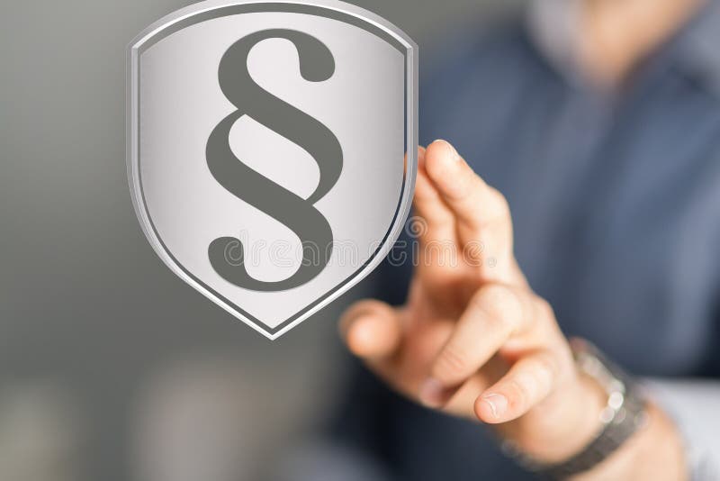 A Paragraph Law Sign Digital in Hand 3d Stock Photo - Image of ...