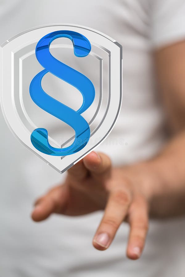 A Paragraph Law Sign Digital in Hand 3d Stock Image - Image of justice ...