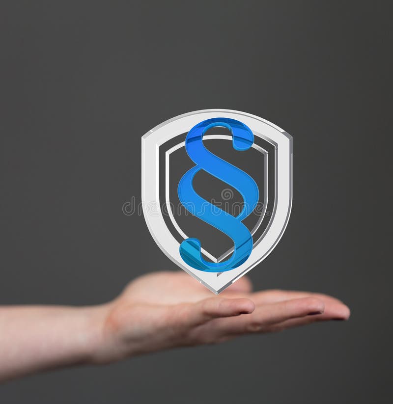 A Paragraph Law Sign Digital in Hand 3D Stock Illustration ...