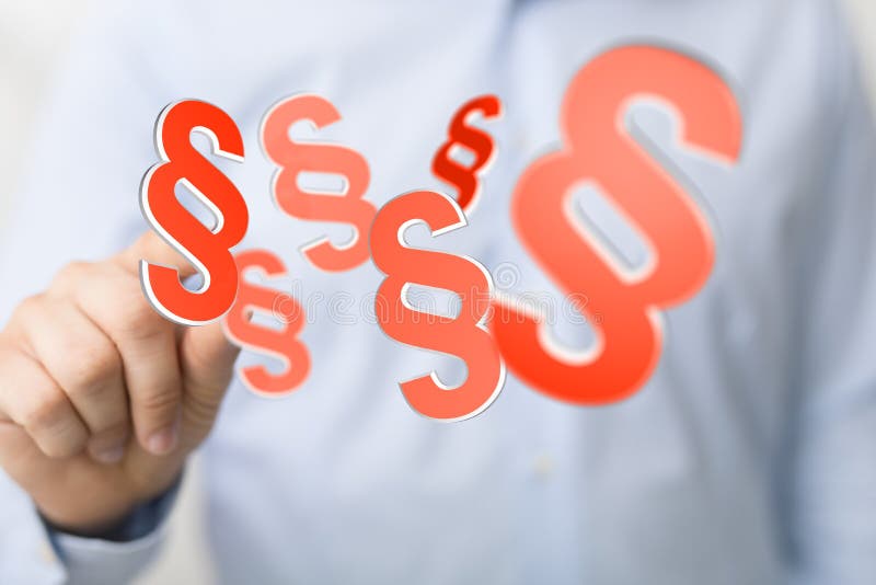 A Paragraph Law Sign Digital in Hand 3d Stock Photo - Image of ...