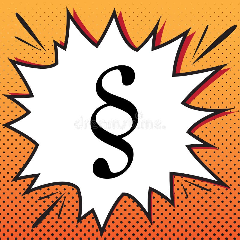 Paragraph Sign Illustration. Vector. Comics Style Icon on Pop-art ...