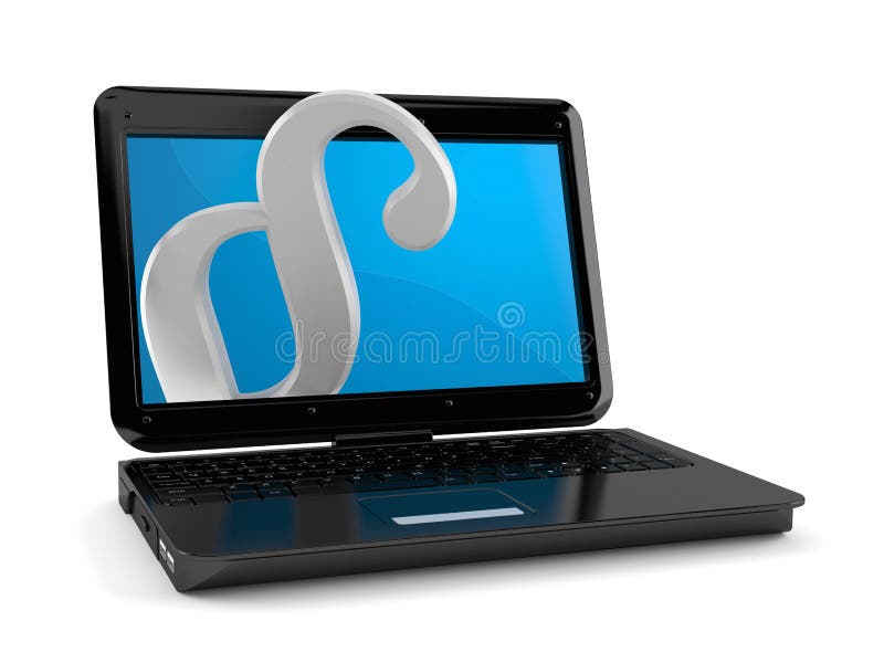 Paragraph Symbol Inside Laptop Stock Illustration - Illustration of ...