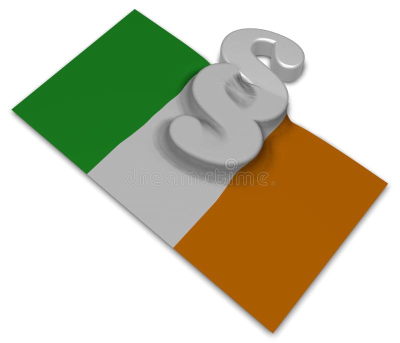 Paragraph Symbol and Irish Flag Stock Illustration - Illustration of ...